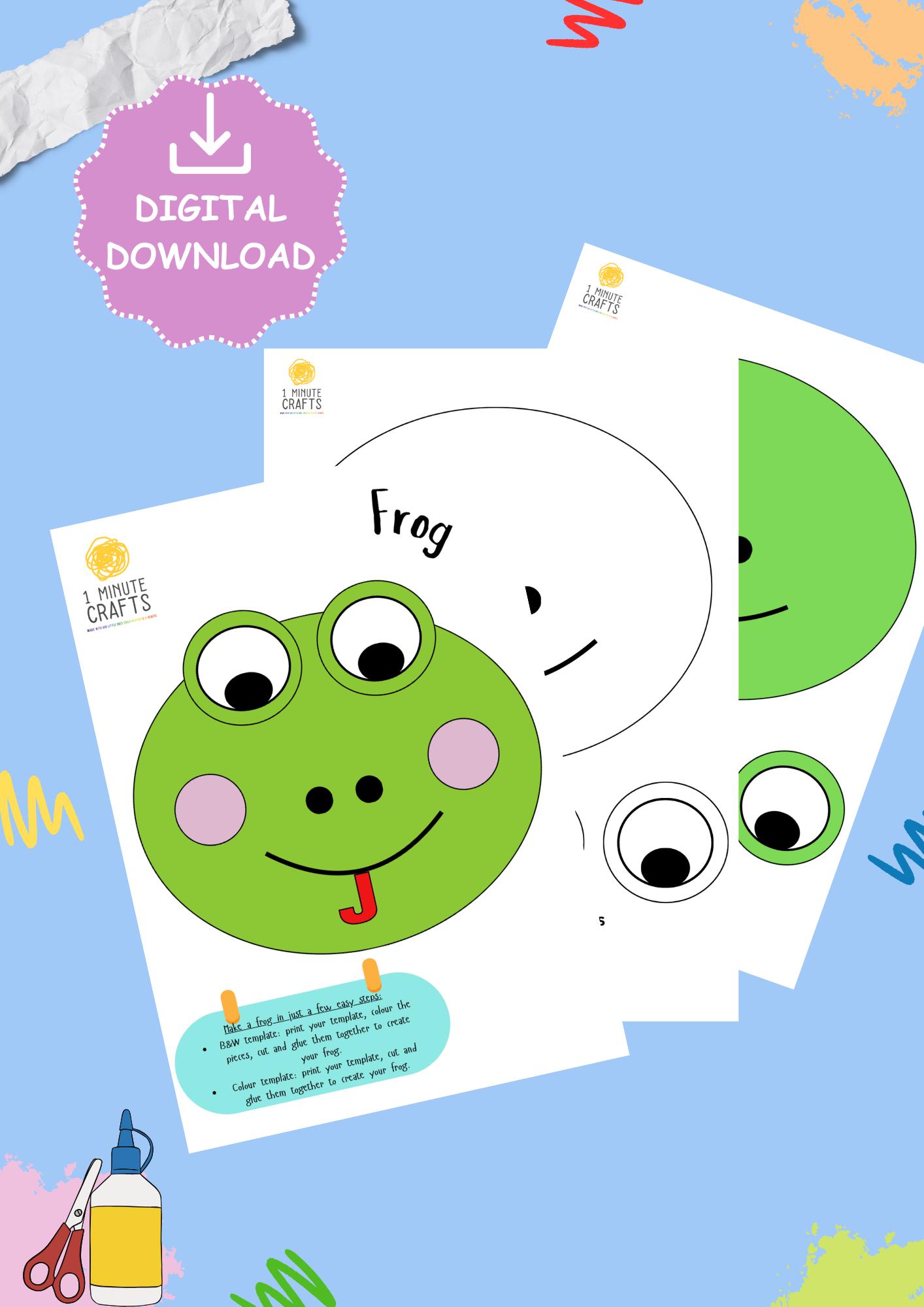 Frog Printable Craft Template | Make a Frog Cut and Paste Activity ...