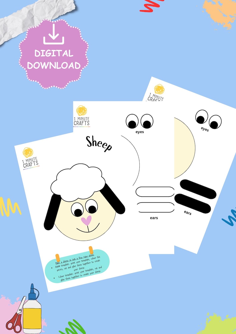 Sheep Printable Craft Template | Make a Sheep Cut and Paste Activity ...