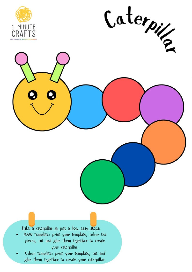 Caterpillar Printable Craft Template | Make a Caterpillar Cut and Paste ...
