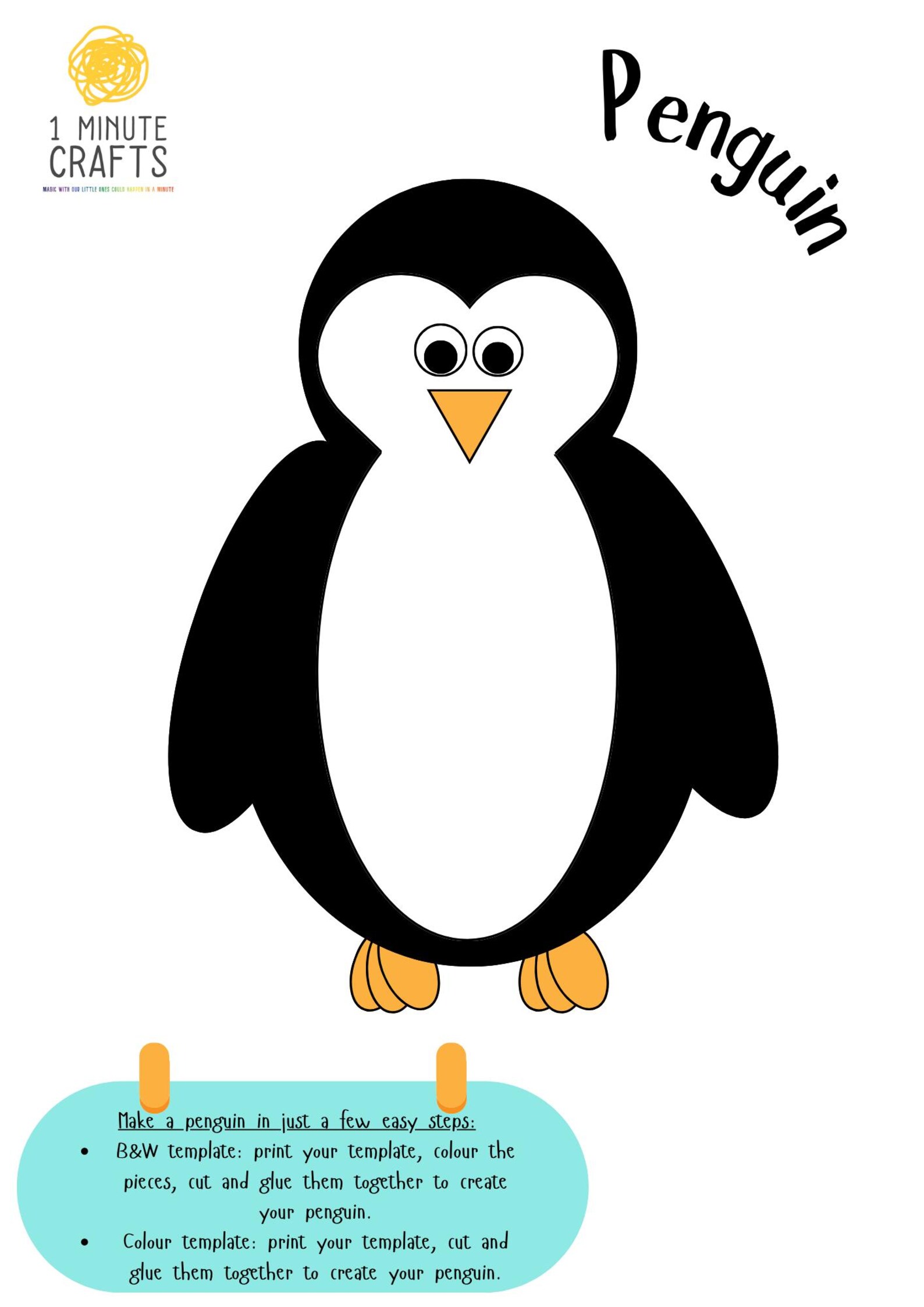 Penguin Craft Template: Cut and Paste Activity (digital Download) - Etsy
