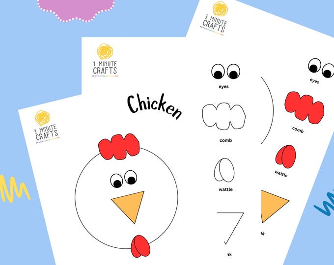 Printable Chicken Craft Template | Farm Animal Craft Activity | Chicken ...