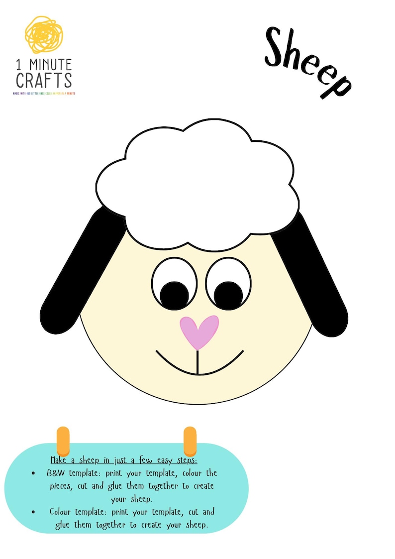 Sheep Craft Template: Cut and Paste Activity (digital Download) - Etsy