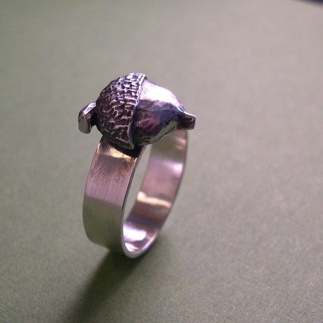 Little Acorn Ring, Big Oak Ring, Strength Ring, Silver Oak Tree Ring - Etsy