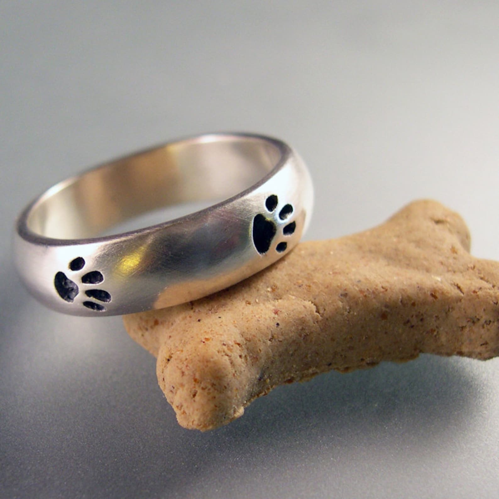 Paw Print Ring Memorial Paw Print Ring Memorial Canine Ring - Etsy