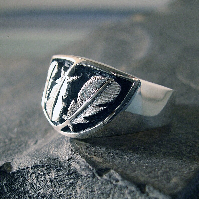 Feather Ring Three Feather Ring Mens Feather Ring Feather - Etsy