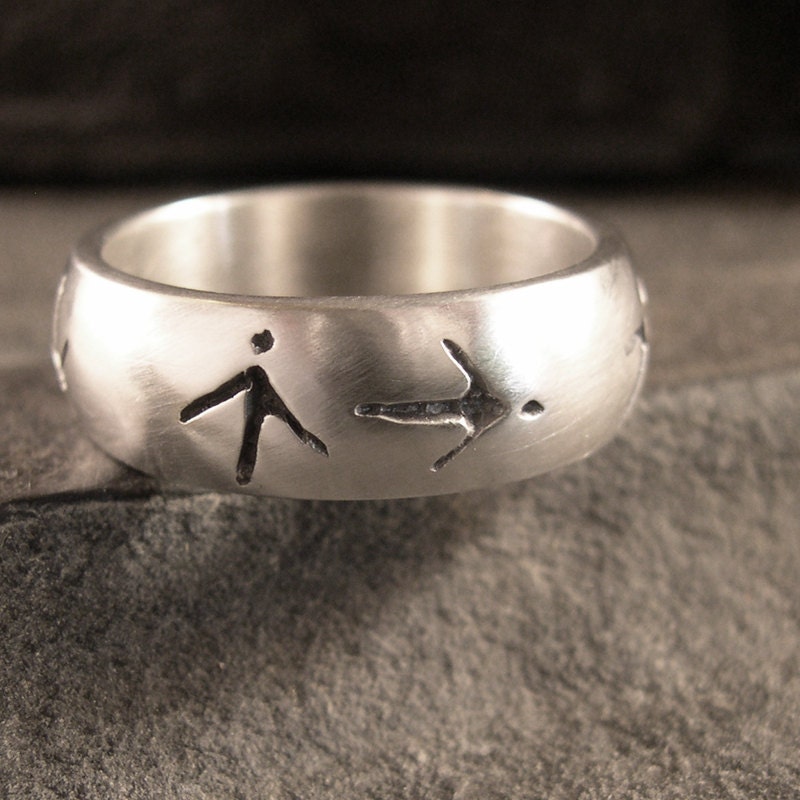Turkey Track Wedding Band, Turkey Nature Ring, Turkey Hunters Ring ...