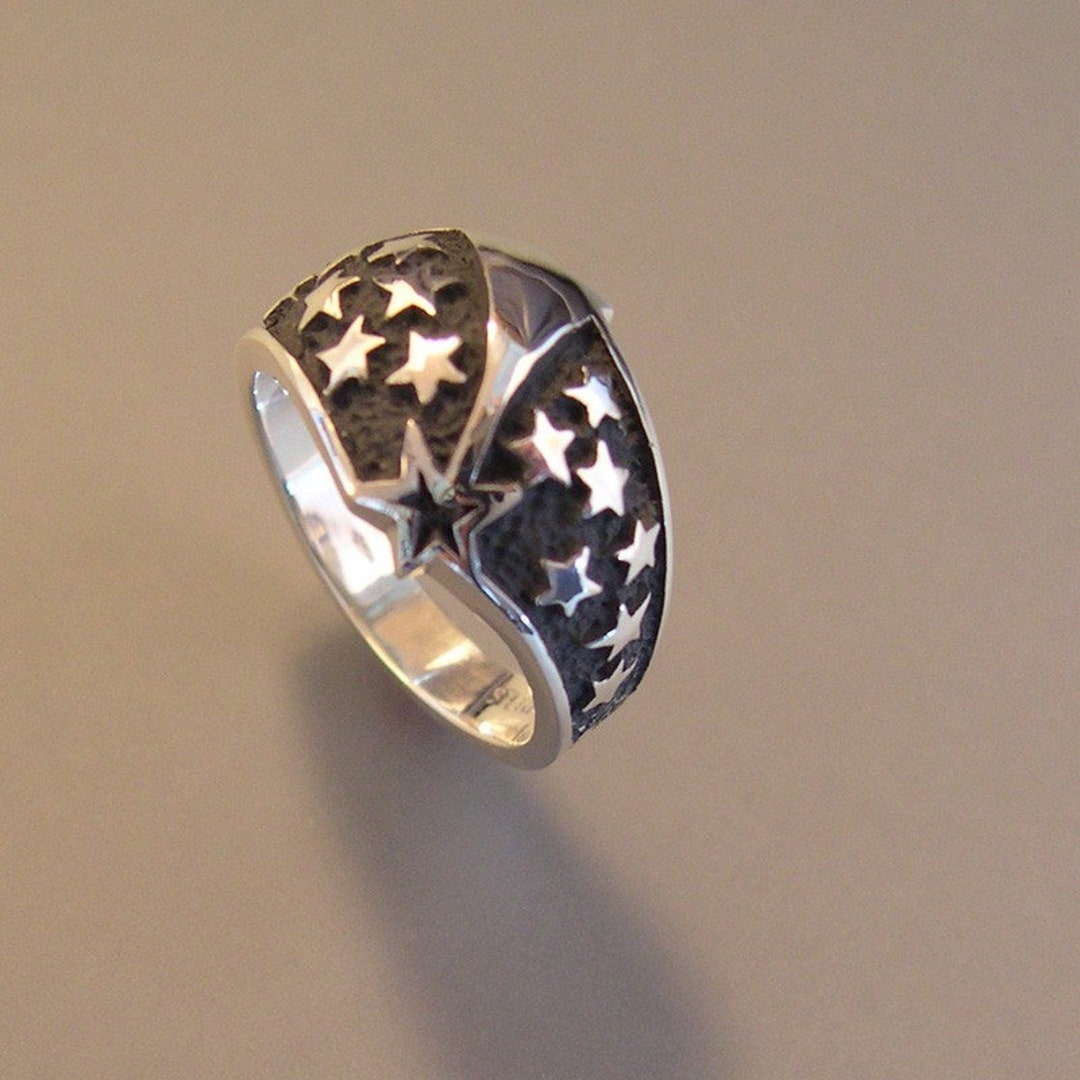 Shooting Star Ring, Celestial Ring, Night Sky Ring, Sterling Silver - Etsy