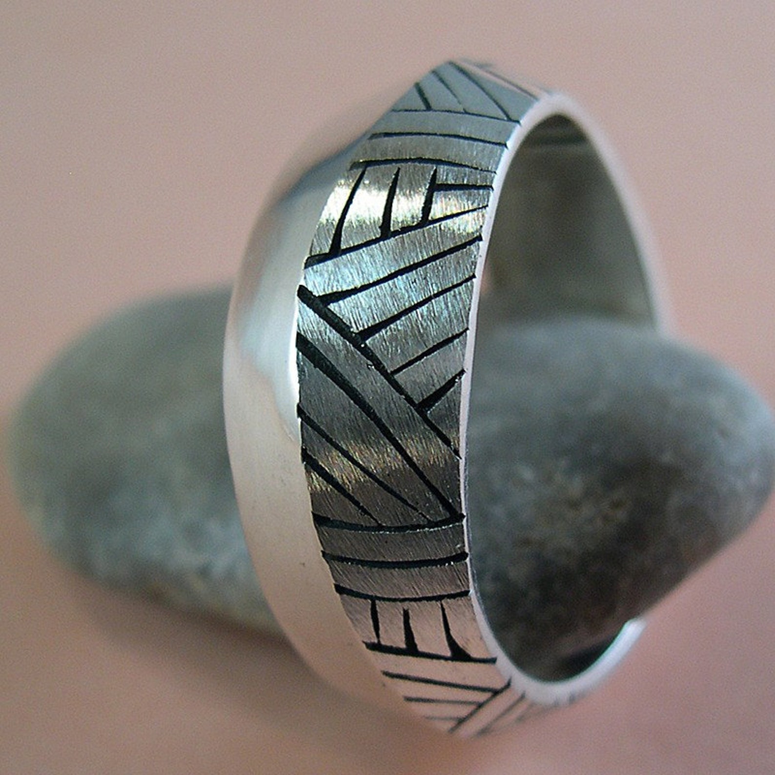 Cross Hatch Band, Contemporary Wedding Band, Sterling Silver - Etsy