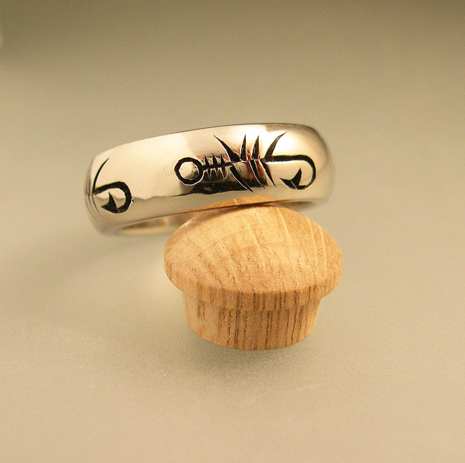 Fly Fishing Ring 14k White Gold Fly Fishing Ring Fishing | Etsy