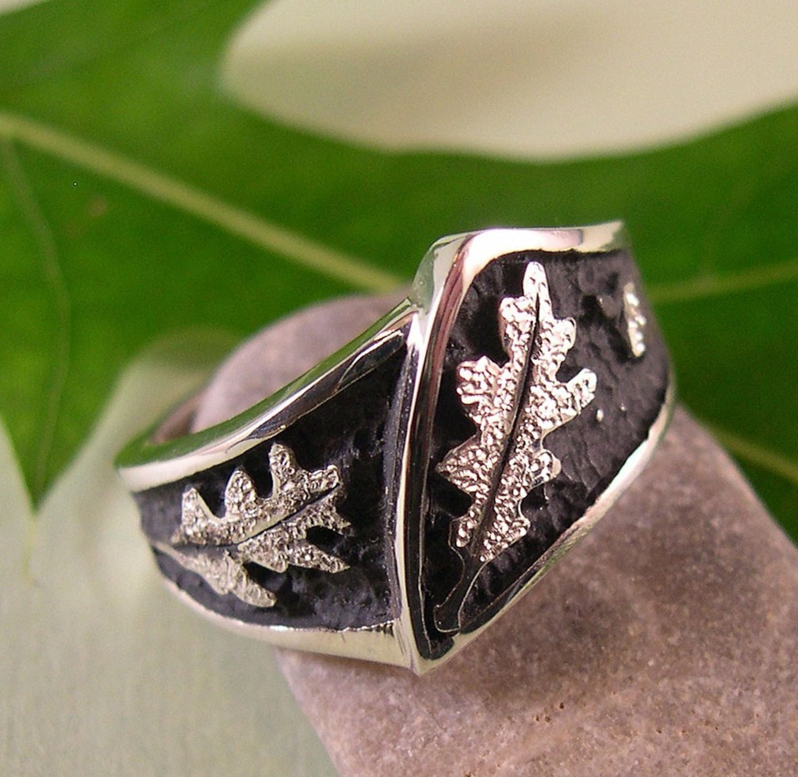 Oak Leaf Acorn Ring Sterling Silver - Etsy