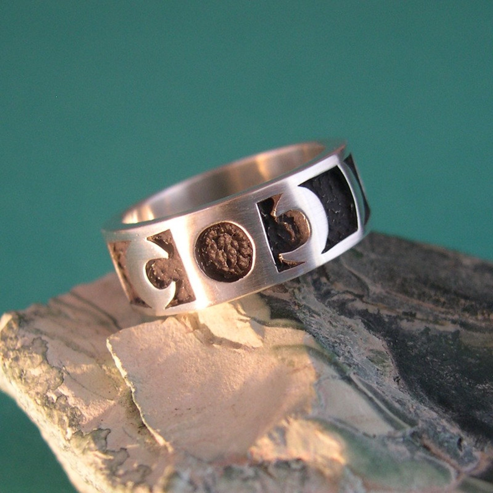 Moonphase Ring, Moon Ring, Phases of the Moon Ring, Silver Moon Ring - Etsy