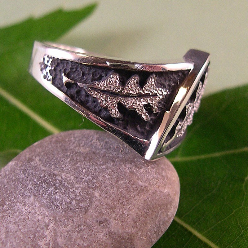 Oak Leaf Acorn Ring sterling silver | Etsy