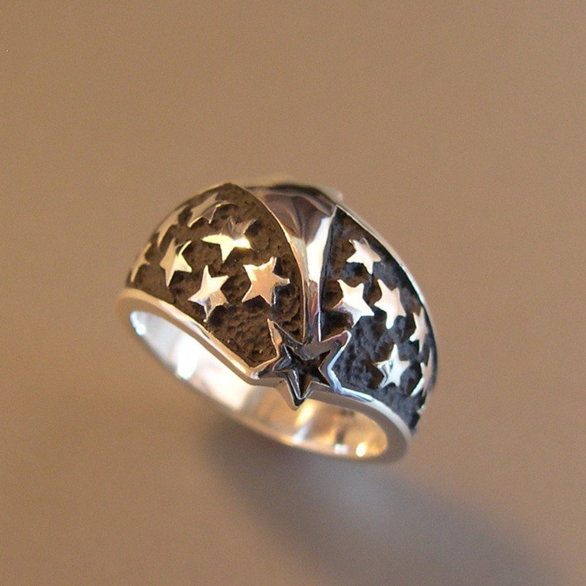 Shooting Star Ring Celestial Ring Night Sky Ring Sterling - Etsy