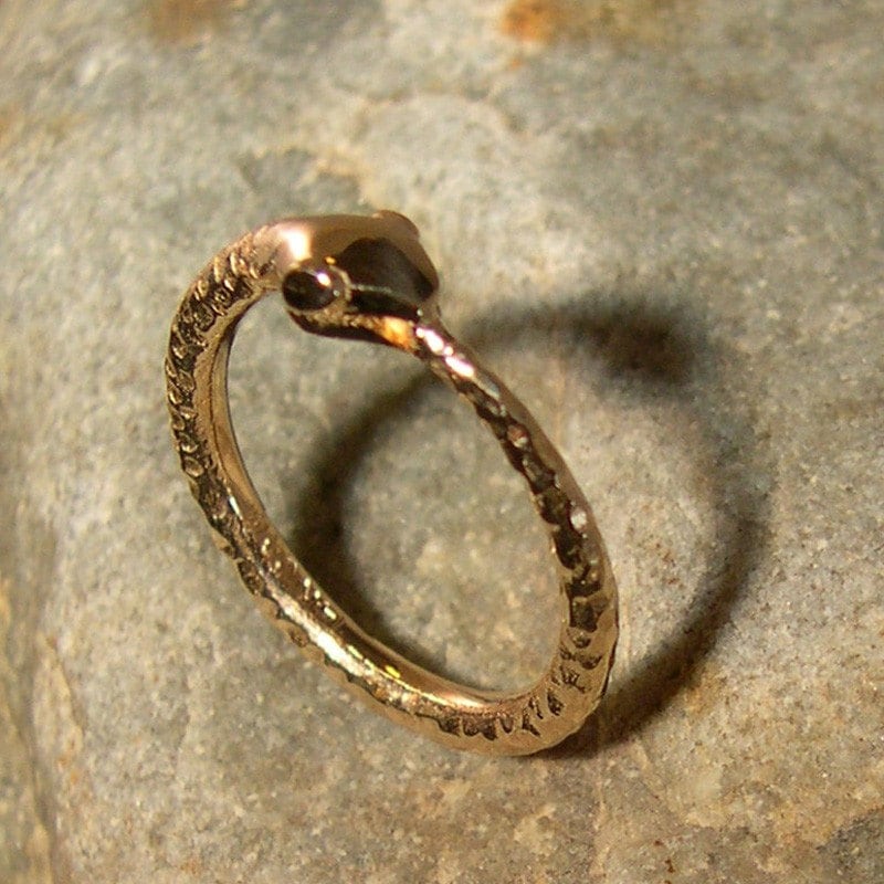 14k Gold Ouroboros Ring - Etsy