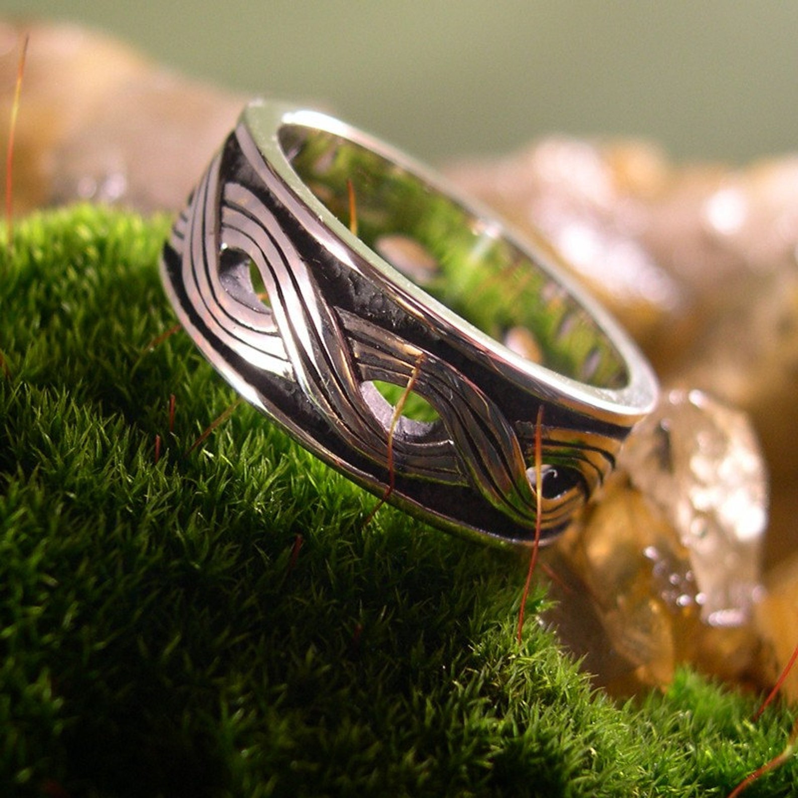 Celtic Carved Band, Celtic Wedding Band, Sterling, 8mm Width - Etsy
