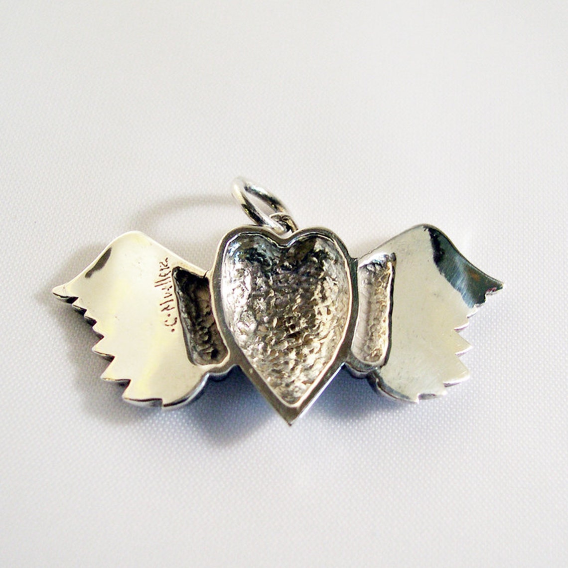 Heart With Wings Necklace Sterling Silver Winged Heart | Etsy