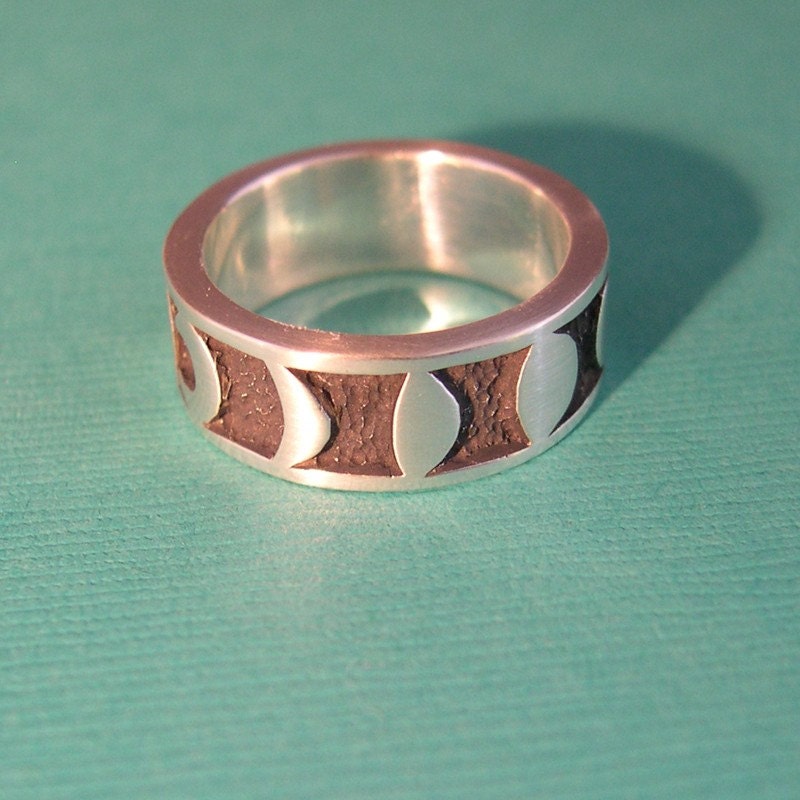 Moonphase Ring, Moon Ring, Phases of the Moon Ring, Silver Moon Ring - Etsy