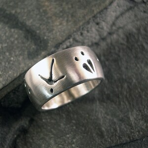 Turkey Track Deer Track Wedding Ring, Wide Deer Turkey Ring, Nature ...