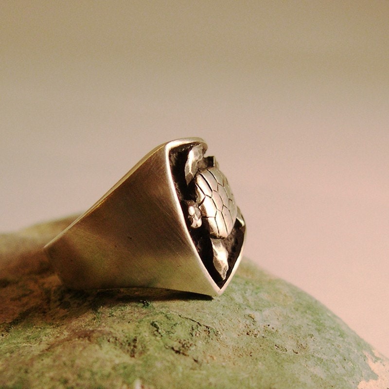Sea Turtle Ring Turtle Ring Sterling Silver - Etsy