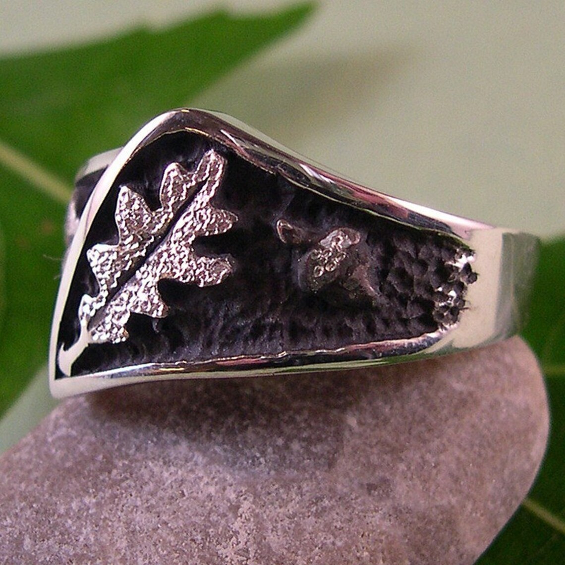 Oak Leaf Acorn Ring Sterling Silver - Etsy