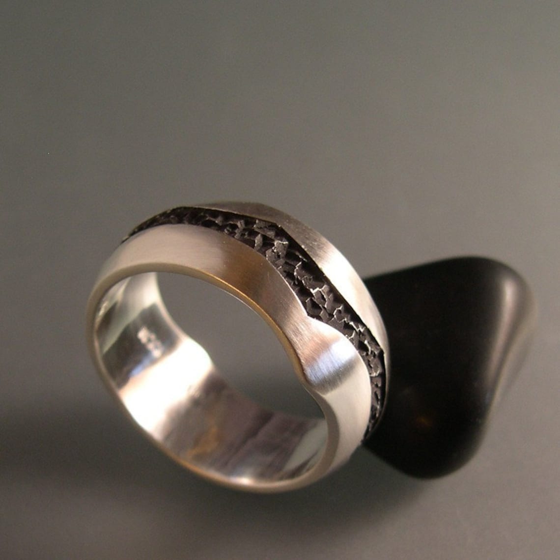River Ring, River Wedding Band, Sterling Silver - Etsy