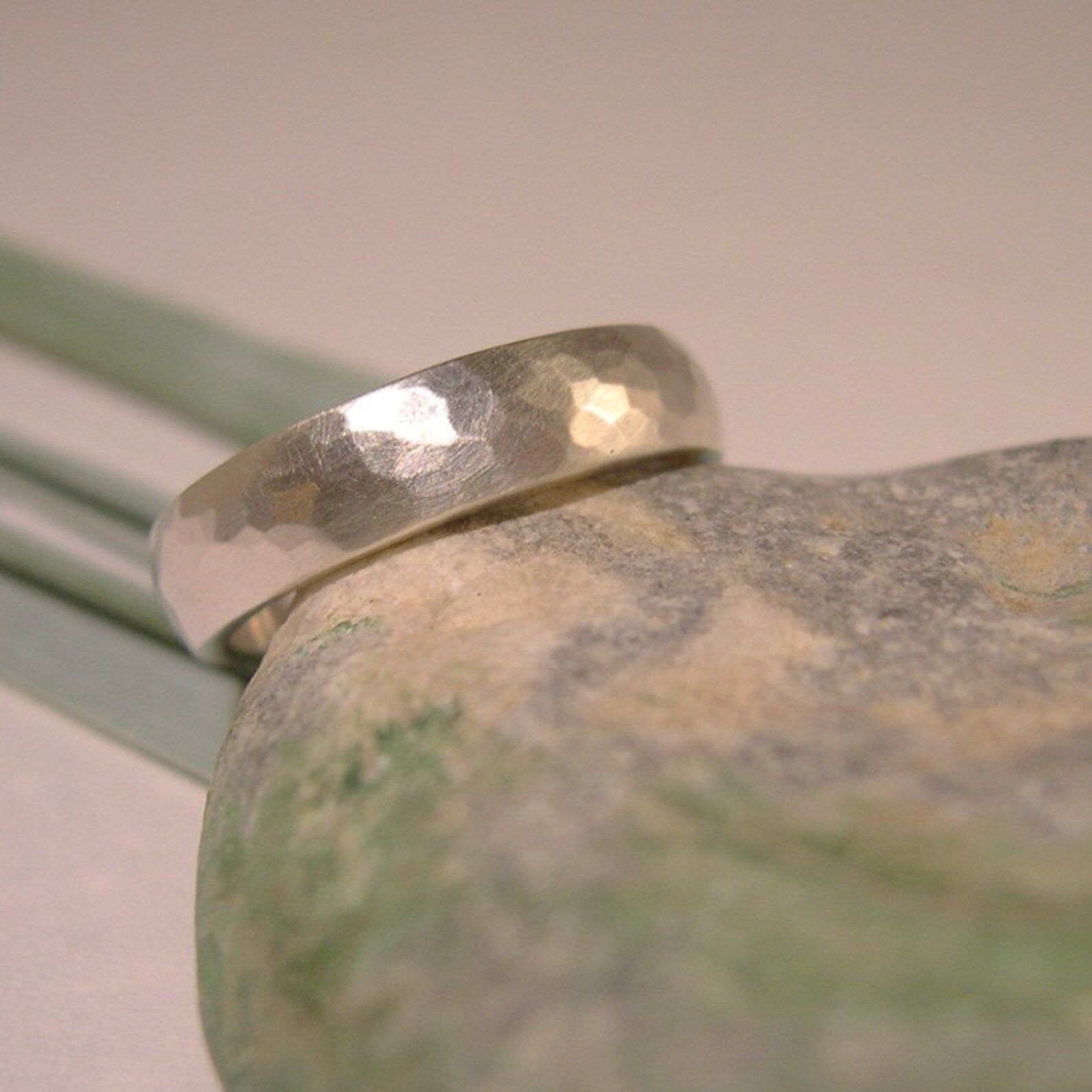 Forged Wedding Band, Forged Ring, 4.5mm Width, Sterling Silver - Etsy