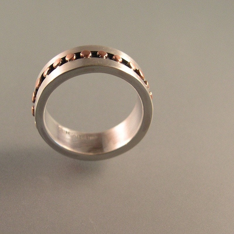 Copper River Ring Copper and Silver Wedding Band Copper Bead | Etsy