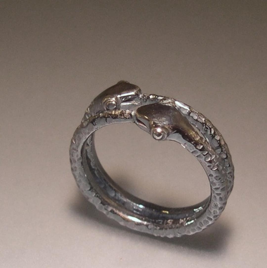 Ouroboros Twins Ring, Ouroboros Ring, Snake Ring Sterling Silver - Etsy