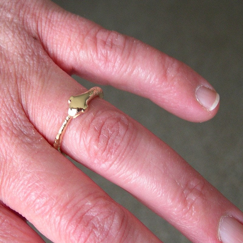 14k Gold Ouroboros Ring - Etsy