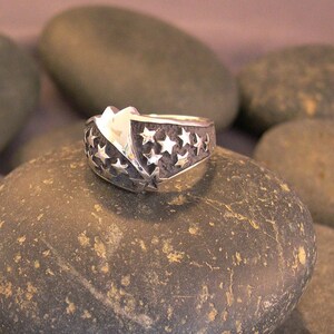 Shooting Star Ring, Celestial Ring, Night Sky Ring, Sterling Silver - Etsy