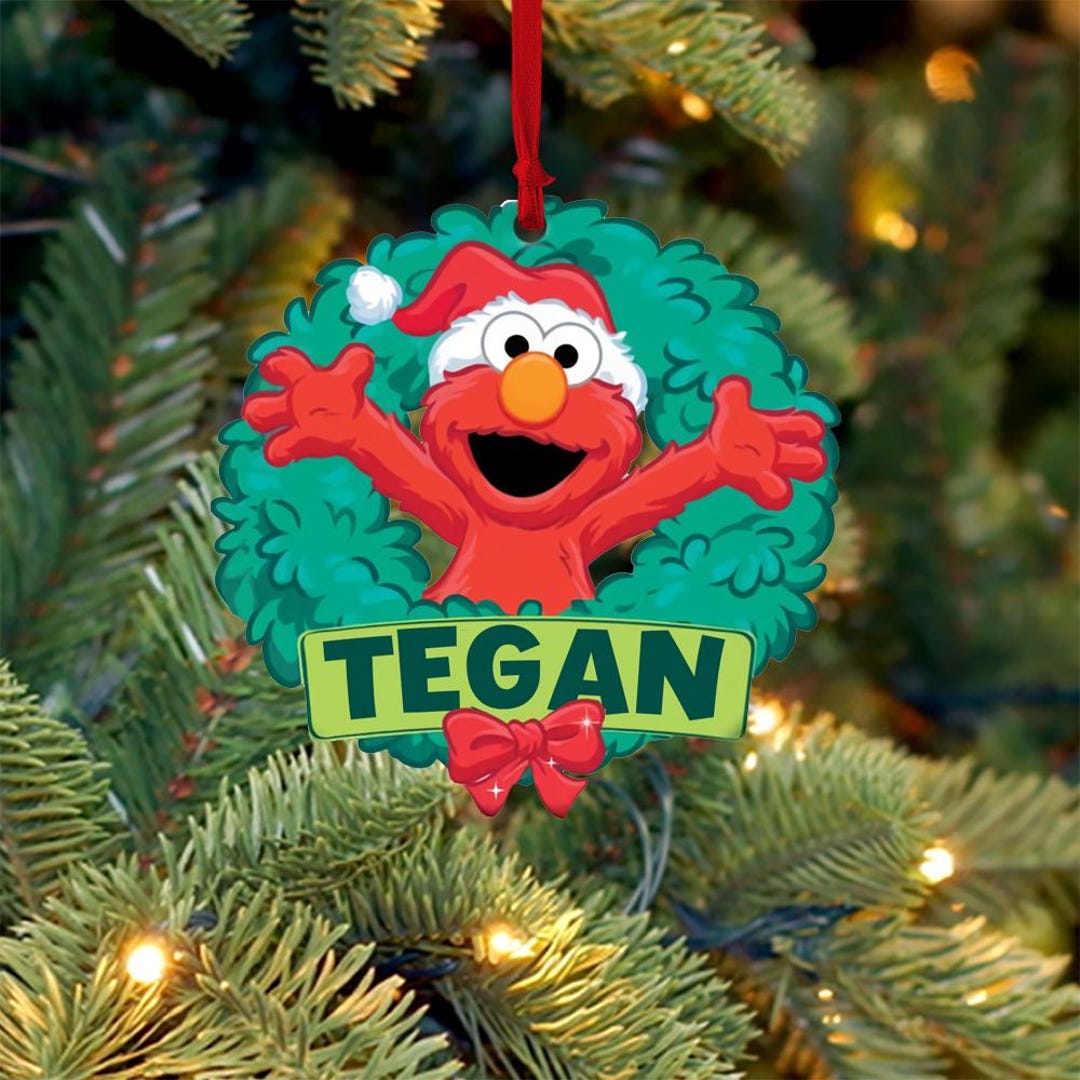 Personalized Sesame Street Elmo Hugs Christmas Ornament, Sesame ...