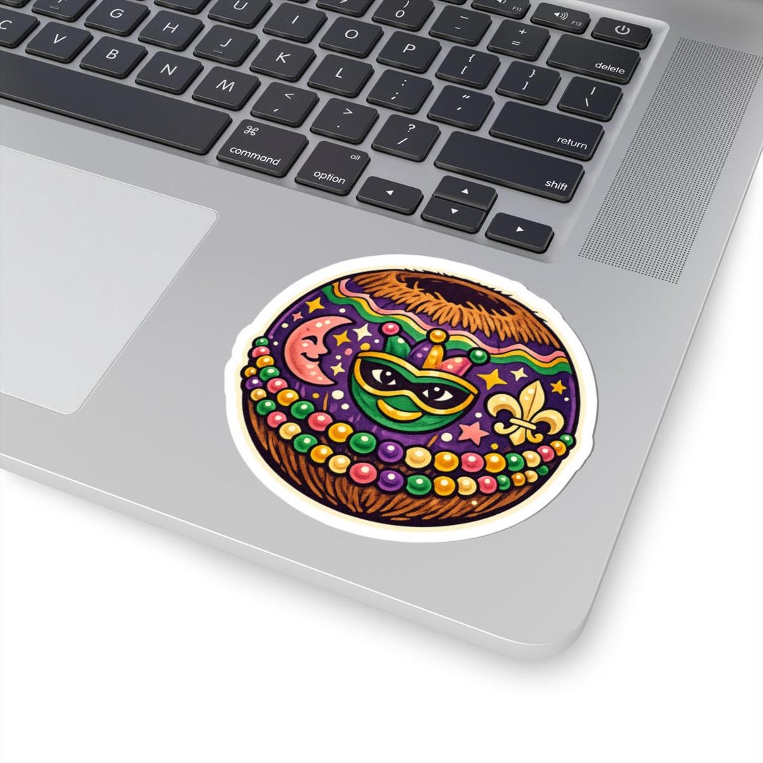 Zulu Coconut Mardi Gras Mask Beads Sticker | Kiss-cut Sticker - Etsy