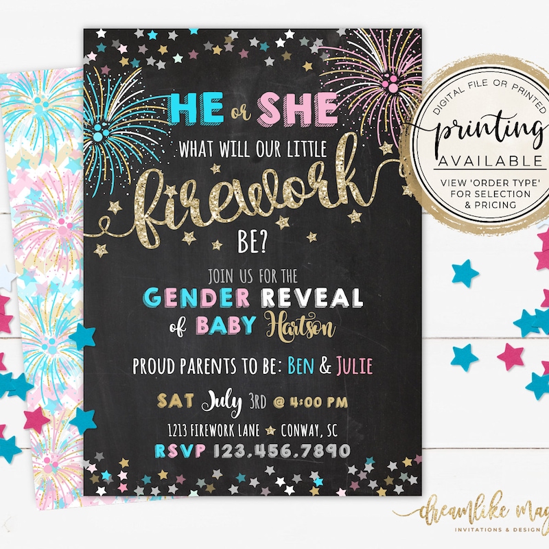 Firework Invitation - Etsy