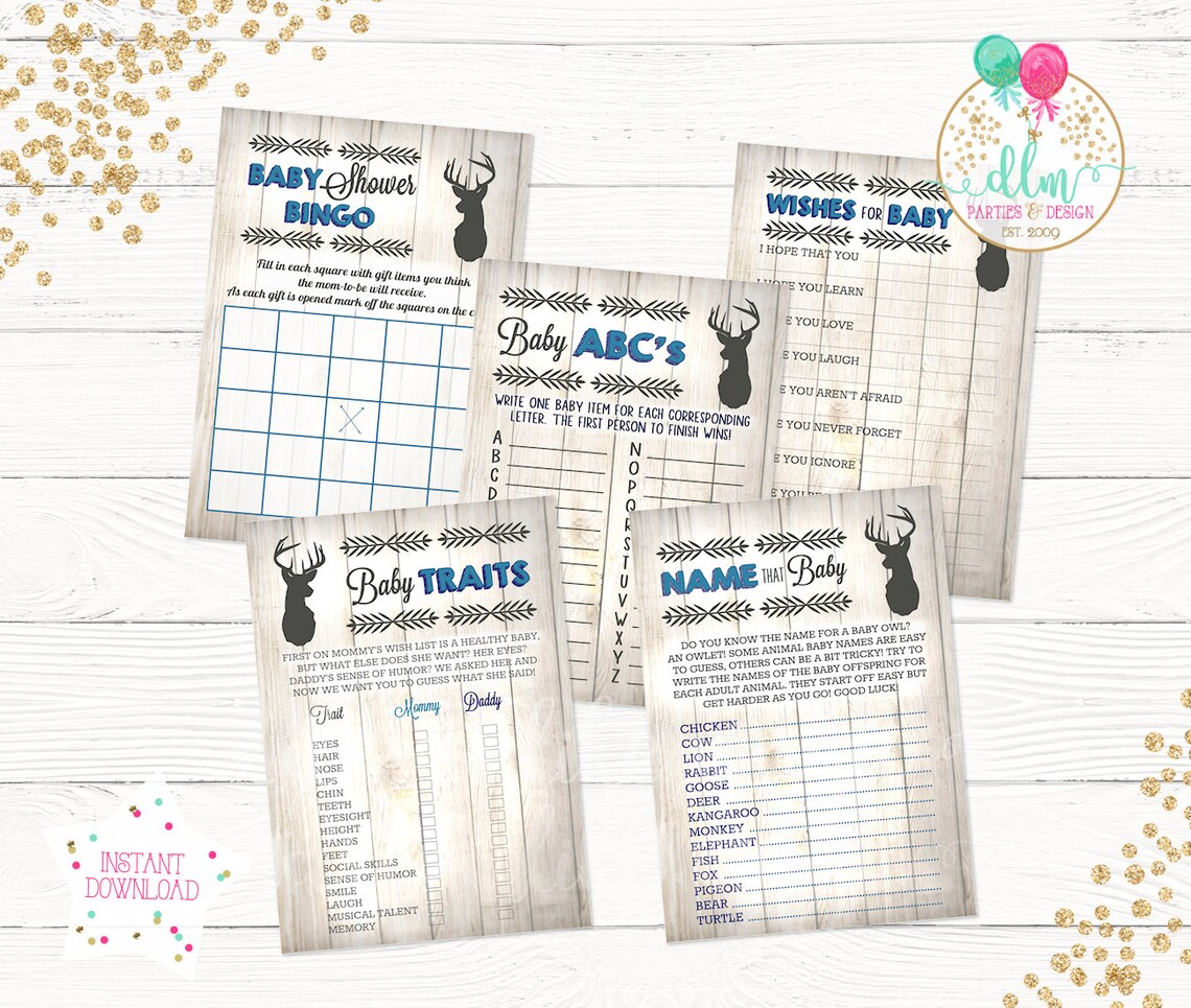 Little Buck Baby Shower Games Printable Baby Shower Games - Etsy