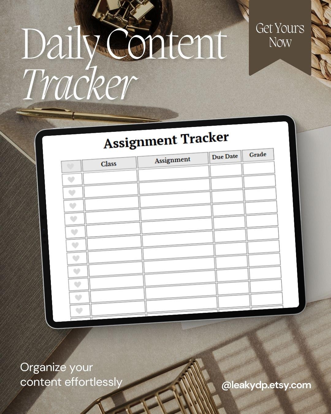 College Student Printable Digital Planner | Study Schedule, Assignment ...
