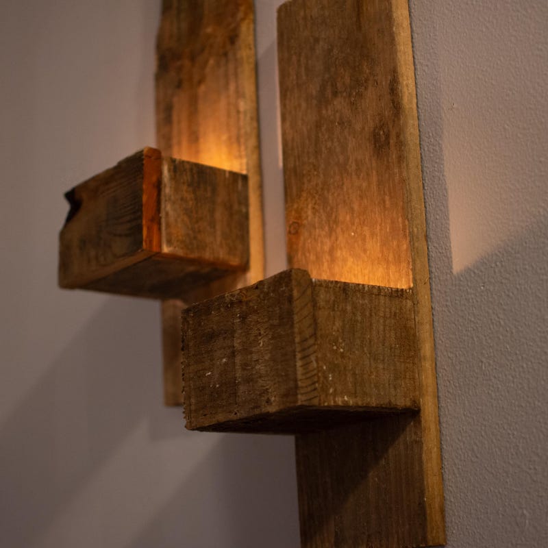 Wooden Wall Sconce - Etsy