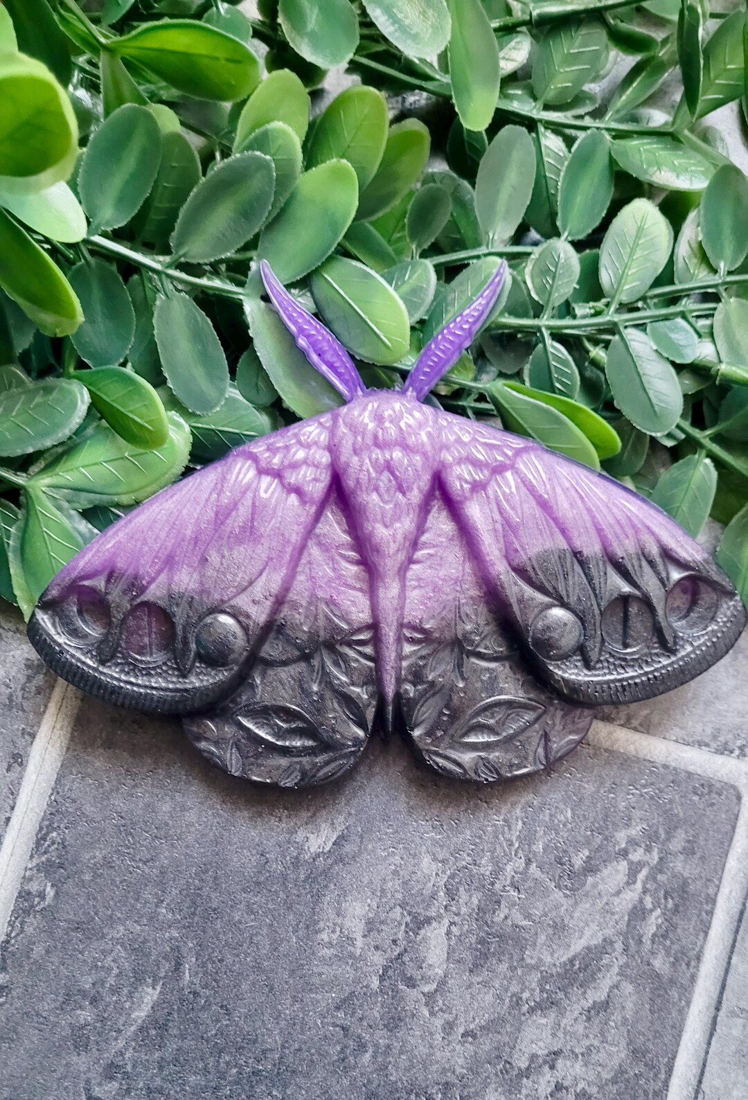 Purple Moth Resin Wall Hanging | Gothic Moth Decor | Alt Home Wall Art ...