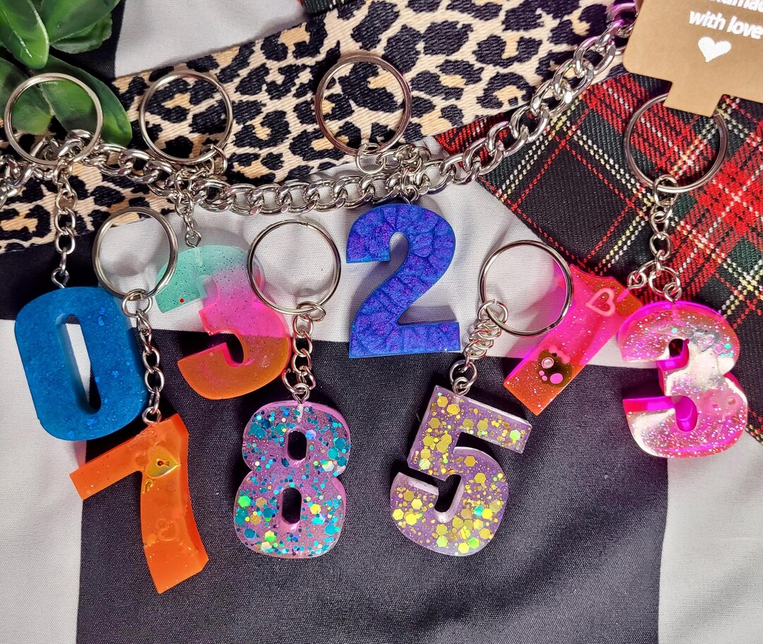 Alternative Y2K Number Keyrings | Punk & Gothic Inspired | Numbers 0-9 ...