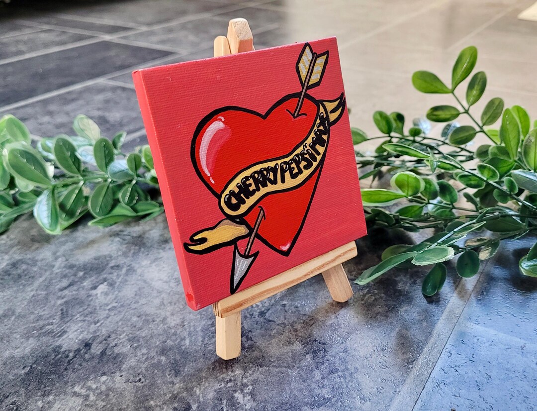 Original Tattoo Heart & Arrow With Scroll Canvas – Cherry Pepsi Max ...