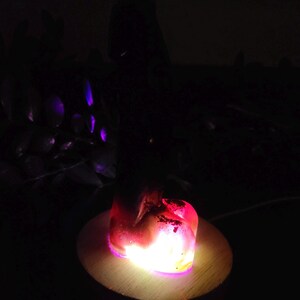 Wooden Square LED Light Base With Remote | 16 Colour USB Light Stand ...
