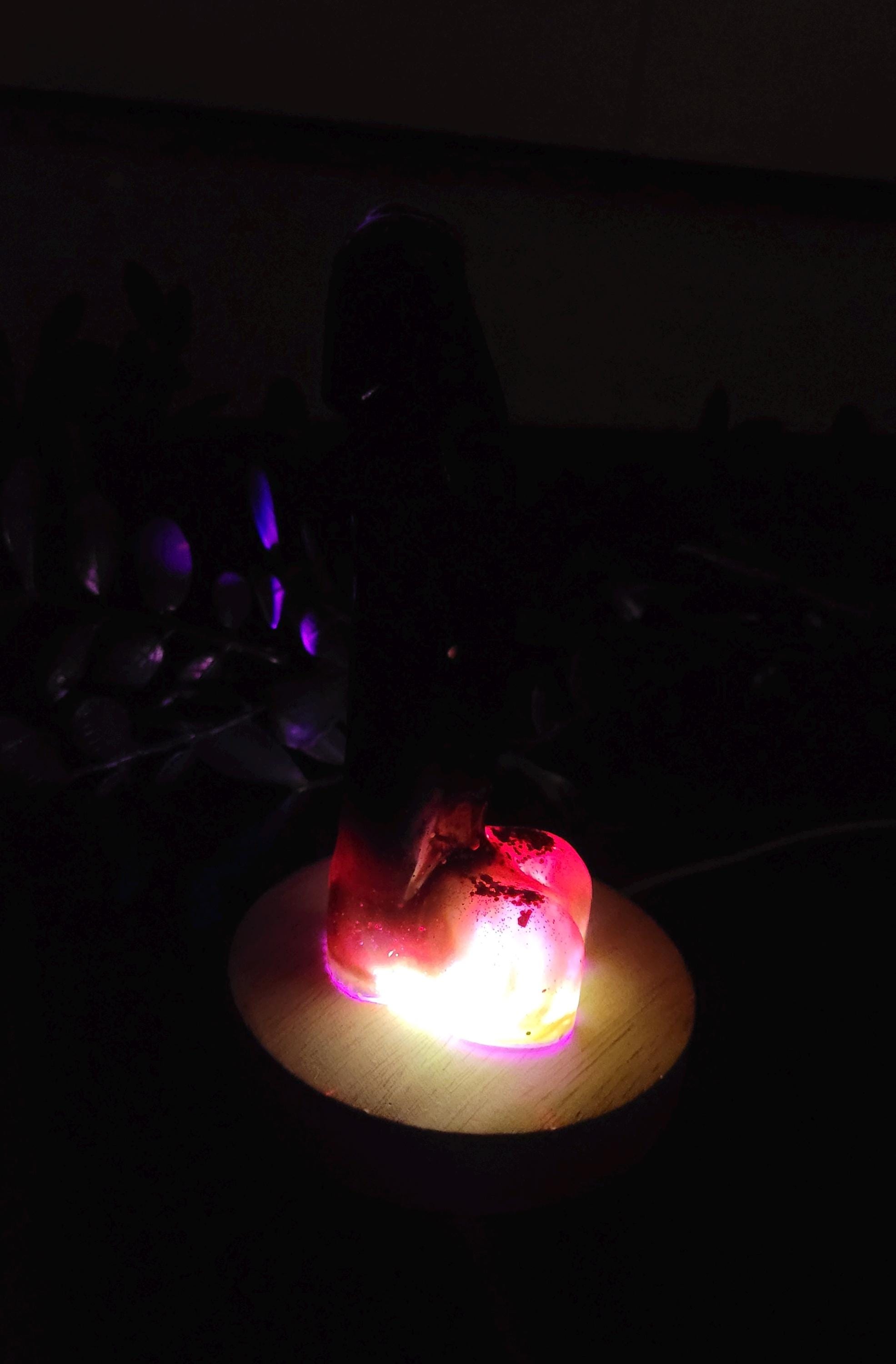 Wooden Square LED Light Base With Remote | 16 Colour USB Light Stand ...