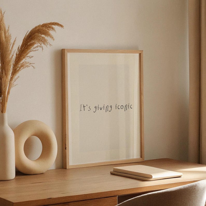 Its Giving Iconic Funny Gen Z Slang Wall Art Minimalist Dorm Room ...