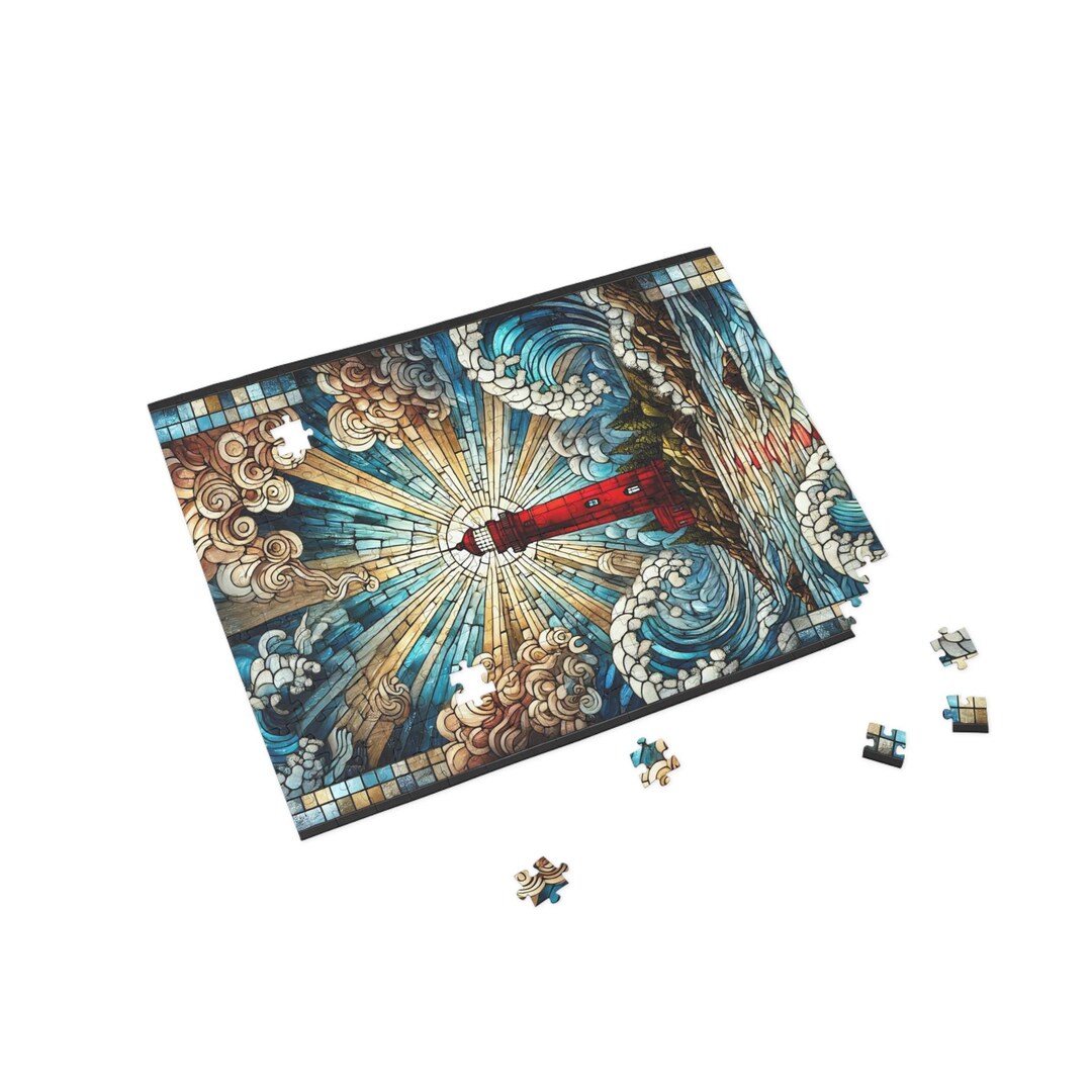 Puzzle Lantern Stained Glass - 96/252/500/1000 Piece Jigsaw, Lighthouse ...