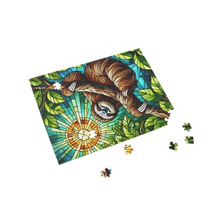 Stained Glass Sloth Puzzle, 1000-piece Jigsaw, Lazy Animal, Relaxing ...