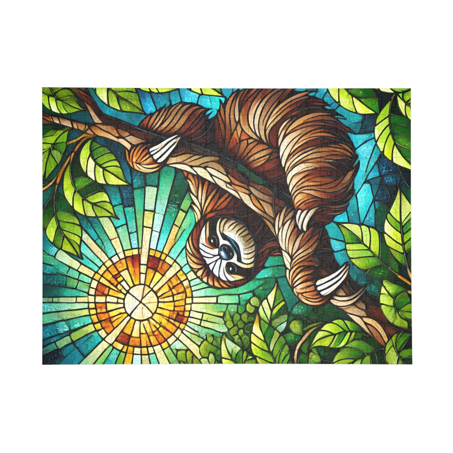 Stained Glass Sloth Puzzle, 1000-piece Jigsaw, Lazy Animal, Relaxing ...