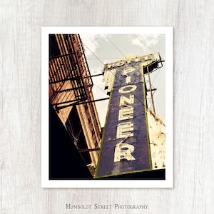 Pioneer - Vintage Neon Sign Photograph - Retro Hotel Sign Photo Print ...