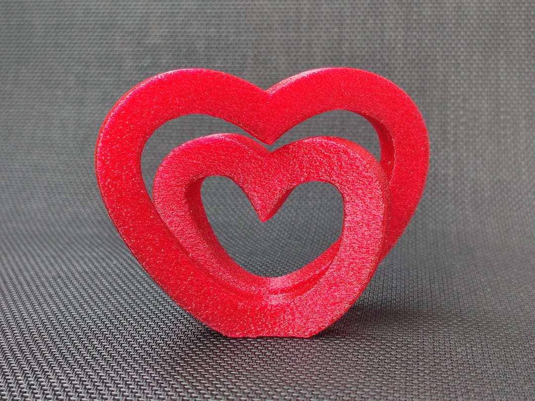 Endless Hearts - 3D Printed Sculpture of Two Hearts Entwined - Etsy