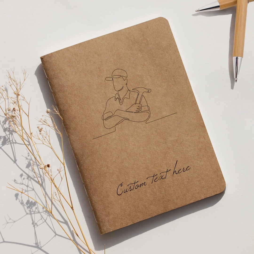 Personalized Craftsman Notebook Custom Engraved Kraft Journal | Gift ...