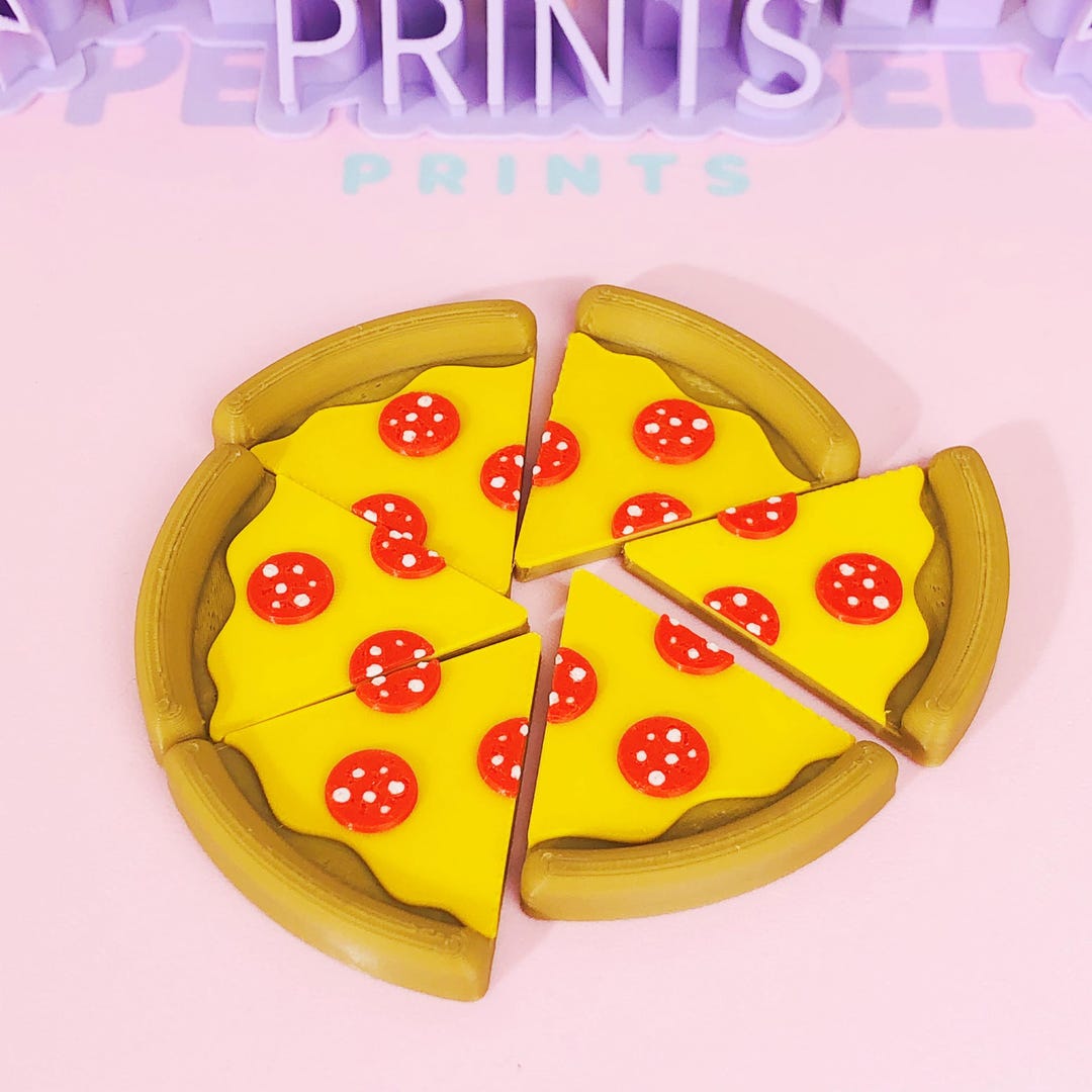 Pizza Slice Fridge Magnet Set Fun Modular 3D Printed Refrigerator Decor ...