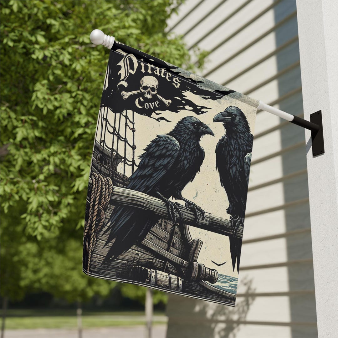 Pirates Cove Crow/pirate Themed Garden, Patio Flag - Etsy